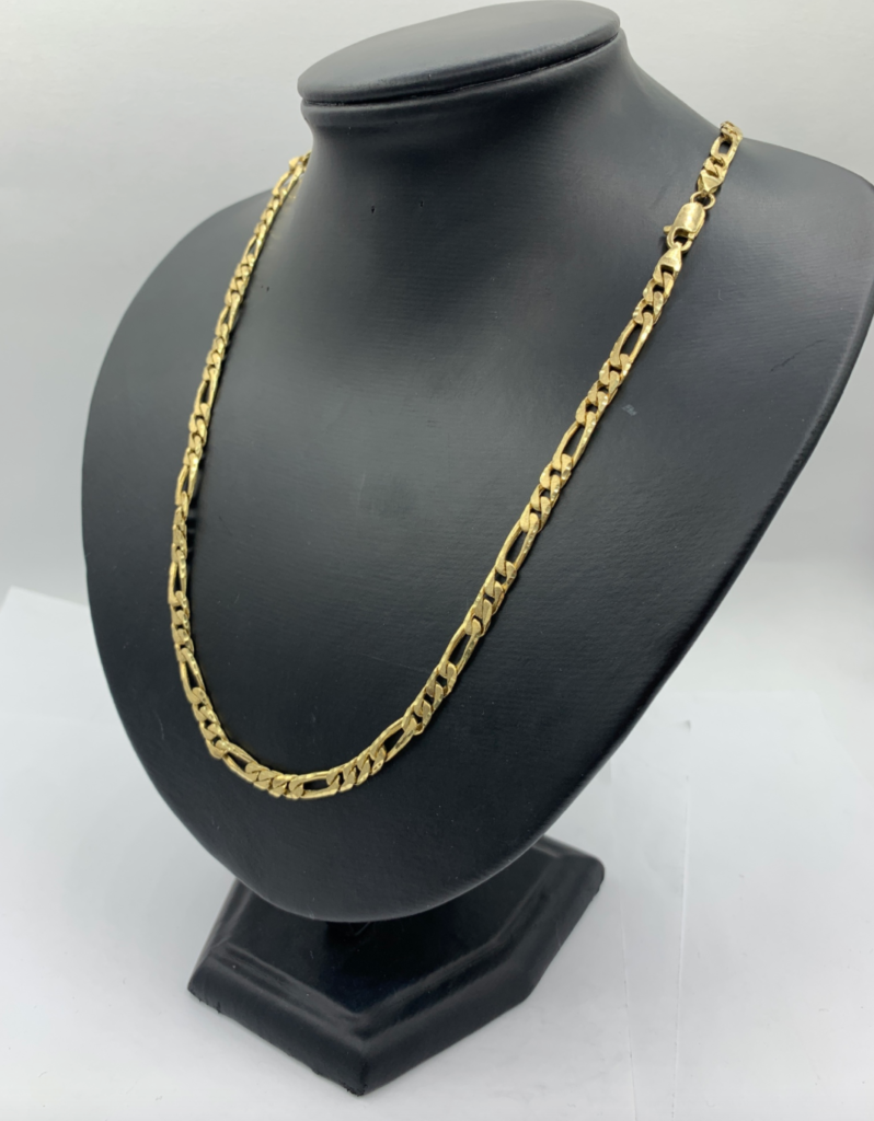 22 Inch 10K Gold Figaro Pave Mens’ Chain – Gold Star Jewellers | Bonnie ...