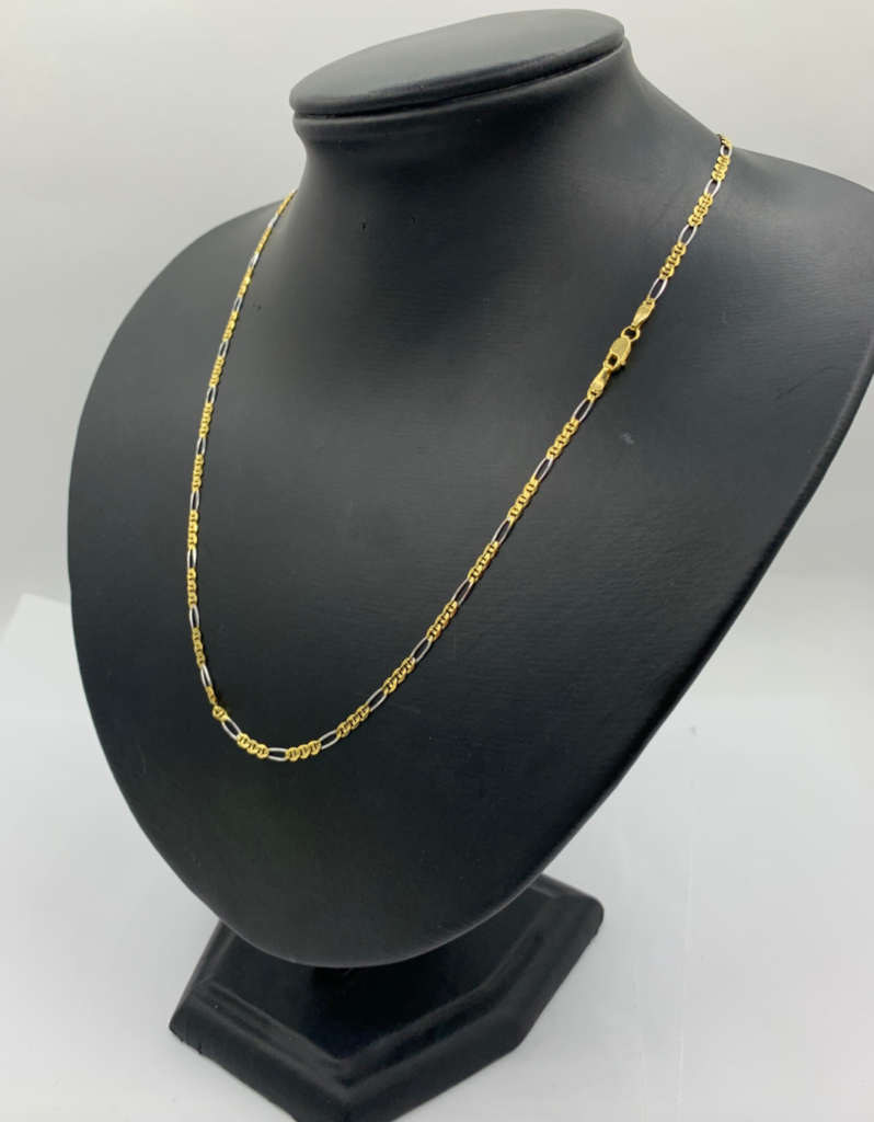Two Tone 10K Gold Figaro Chain – Gold Star Jewellers | Bonnie Doon Mall
